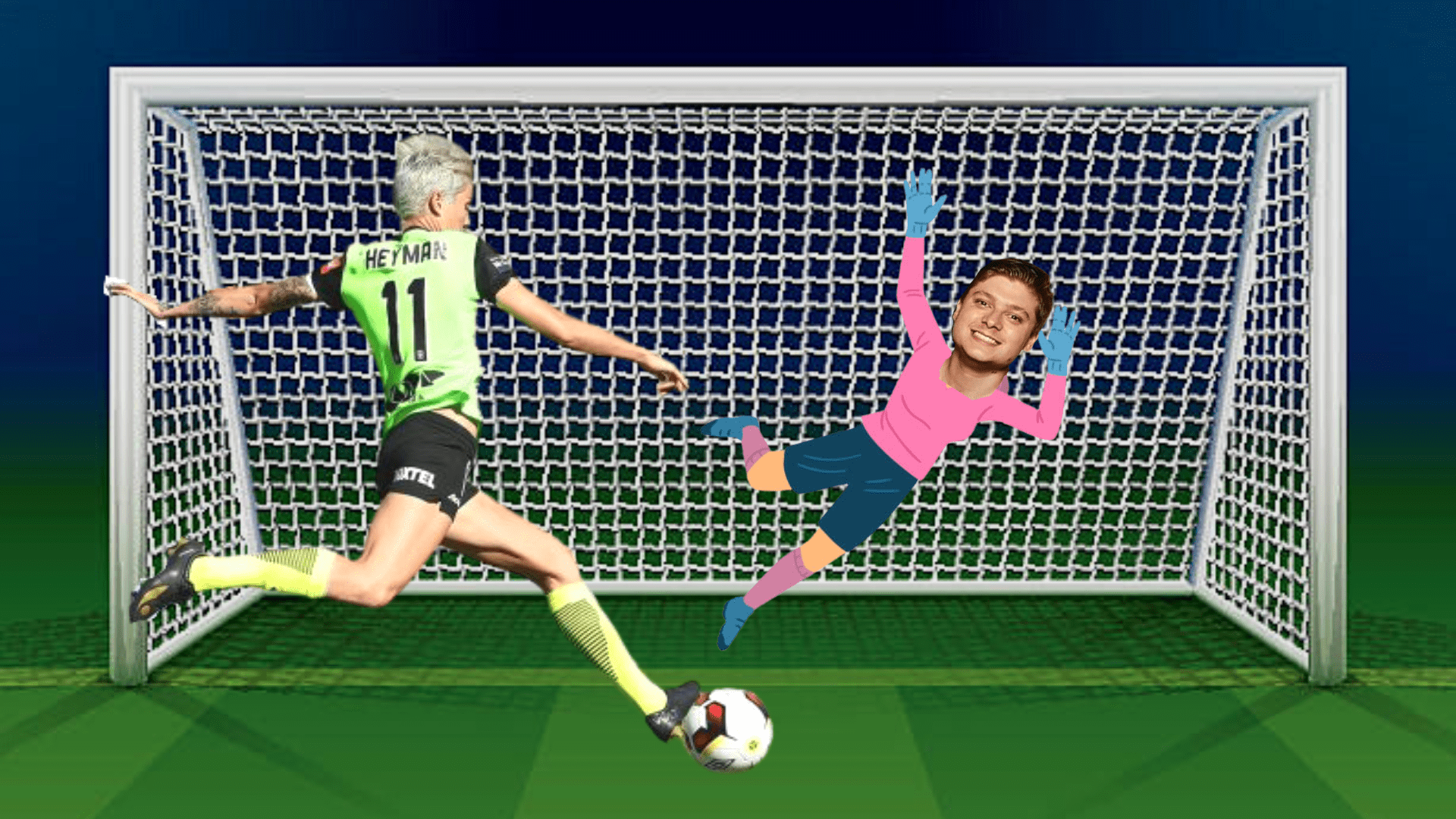 Mick challenges Canberra United Skipper Michelle Heyman to a Penalty ...