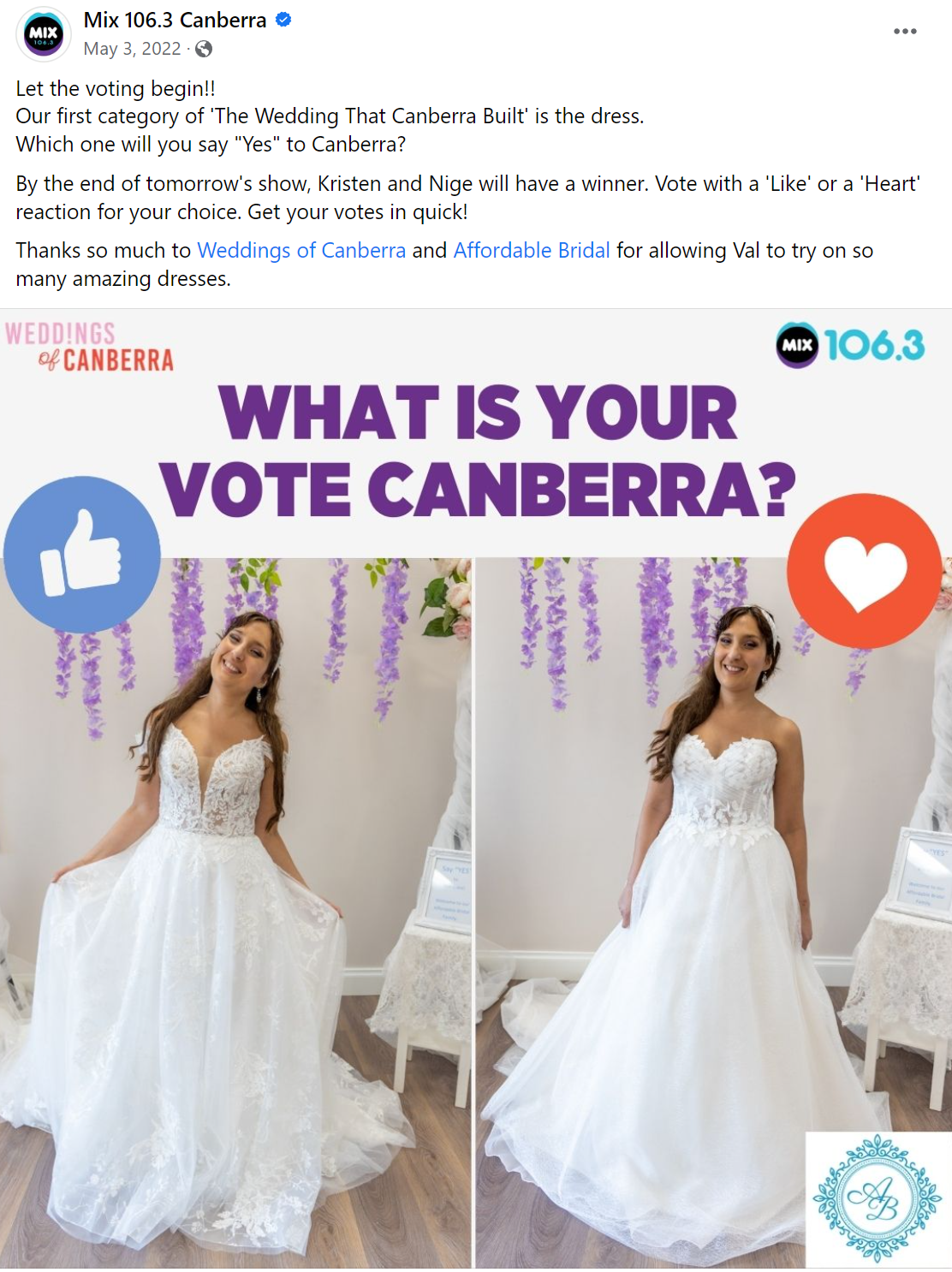 A year on since The Wedding That Canberra Built
